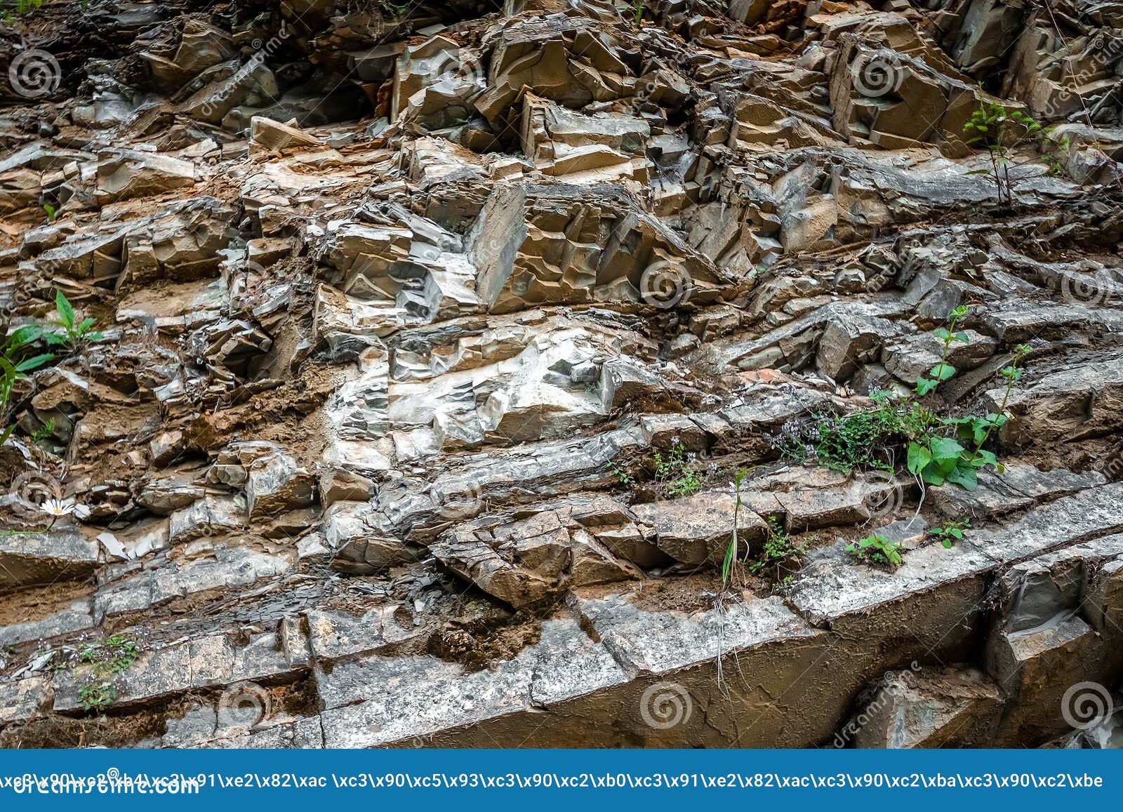 The Texture of Hewn Stone, the Edge of the Destroyed Rock Stock Photo ...