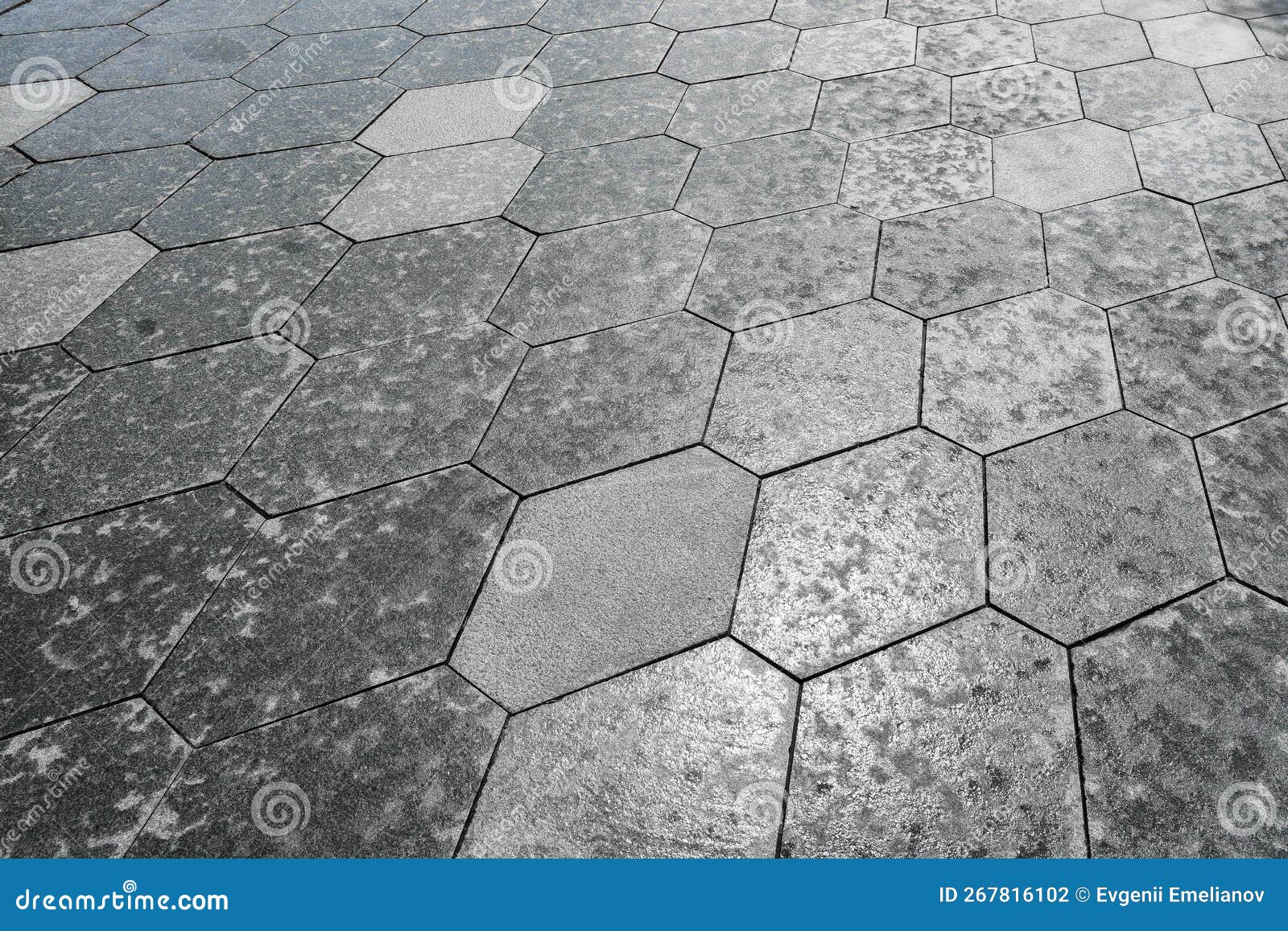 The Texture of Hexagonal Tiled Pavement with Perspective. Stock Photo ...