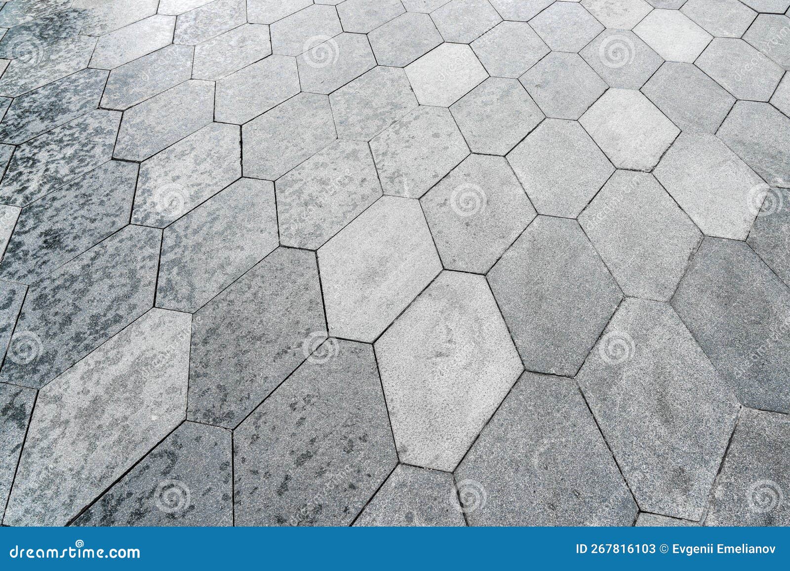 The Texture of Hexagonal Tiled Pavement with Perspective. Stock Image ...
