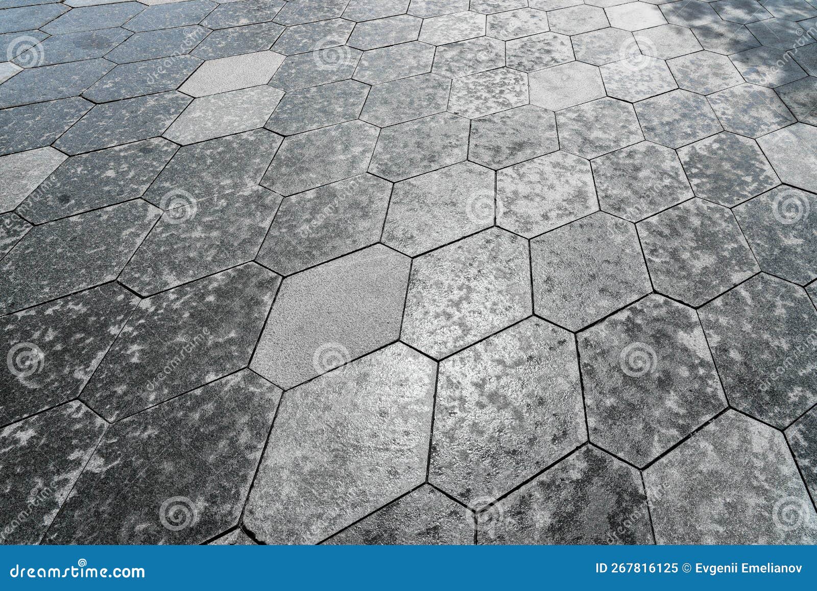 The Texture of Hexagonal Tiled Pavement with Perspective. Stock Image ...