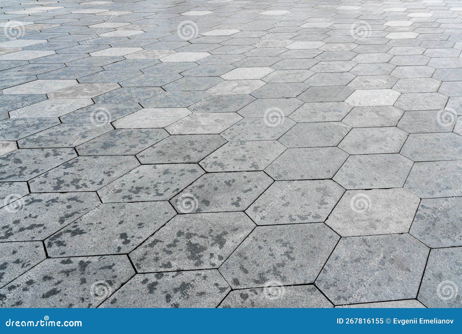 The Texture of Hexagonal Tiled Pavement with Perspective. Stock Image ...