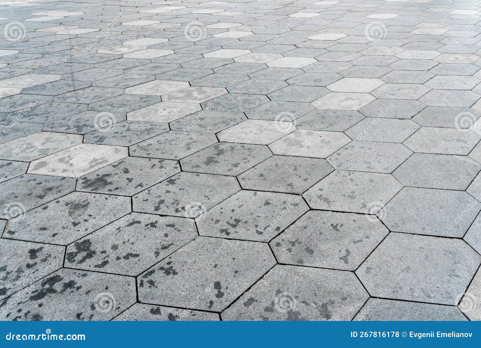 The Texture of Hexagonal Tiled Pavement with Perspective. Stock Photo ...