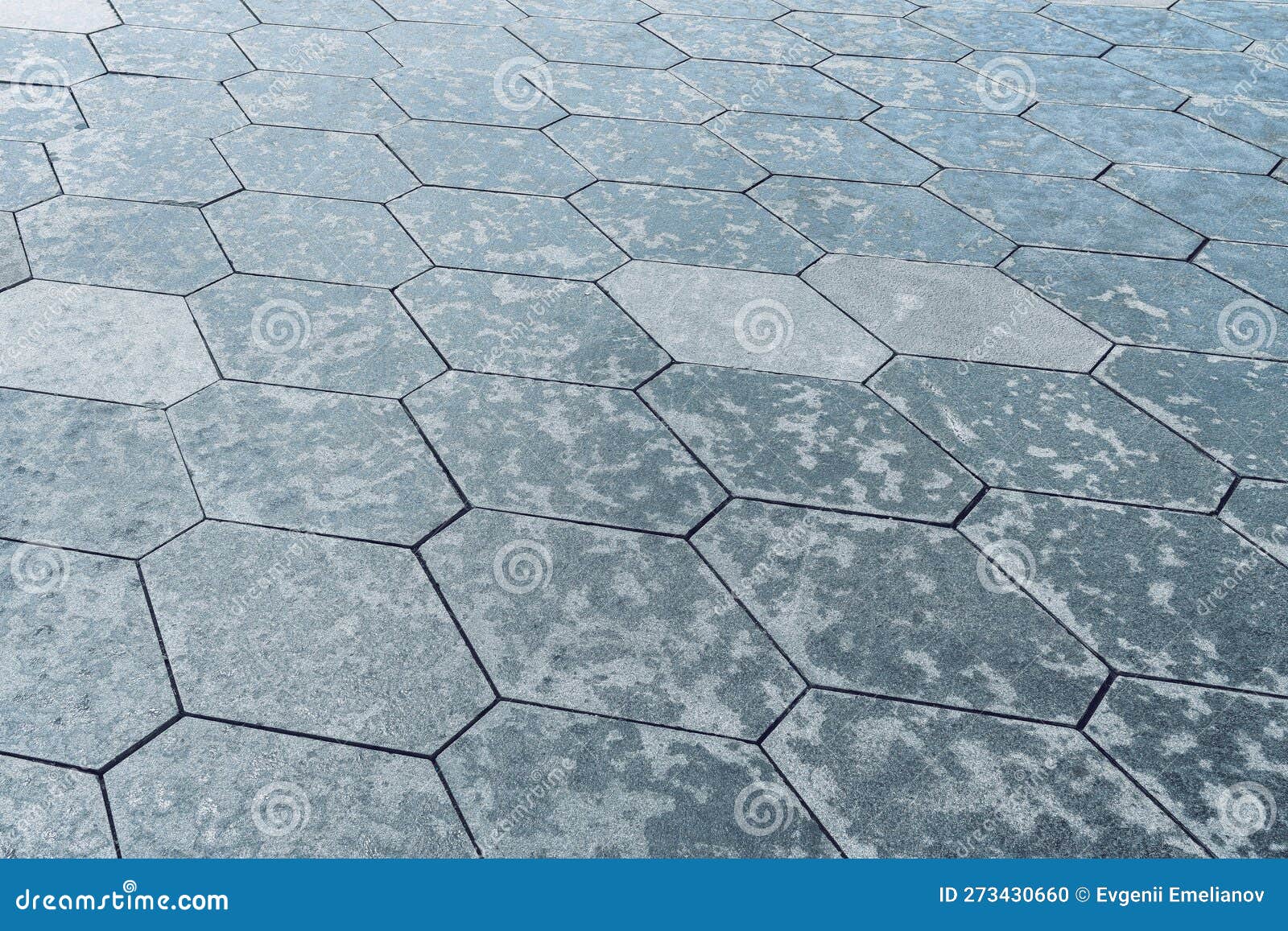 The Texture of Hexagonal Tiled Pavement with Perspective. Stock Photo ...