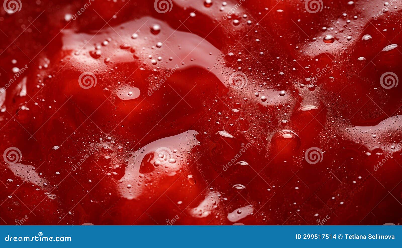 Texture Homogeneous Mass of Strawberries Jam, Flat Top View Stock ...