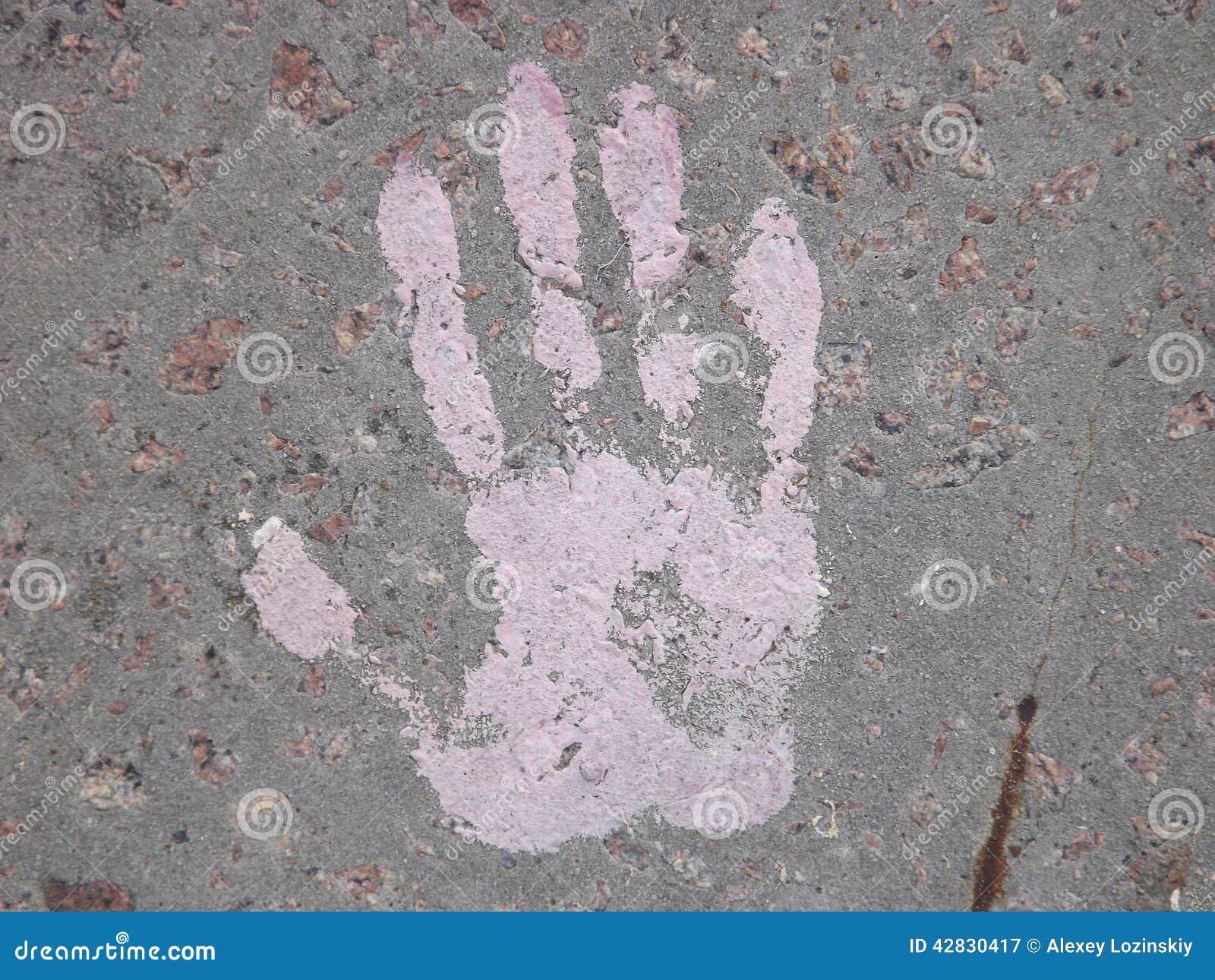 Texture of a Human Hand Print on the Concrete Surface Stock Image ...