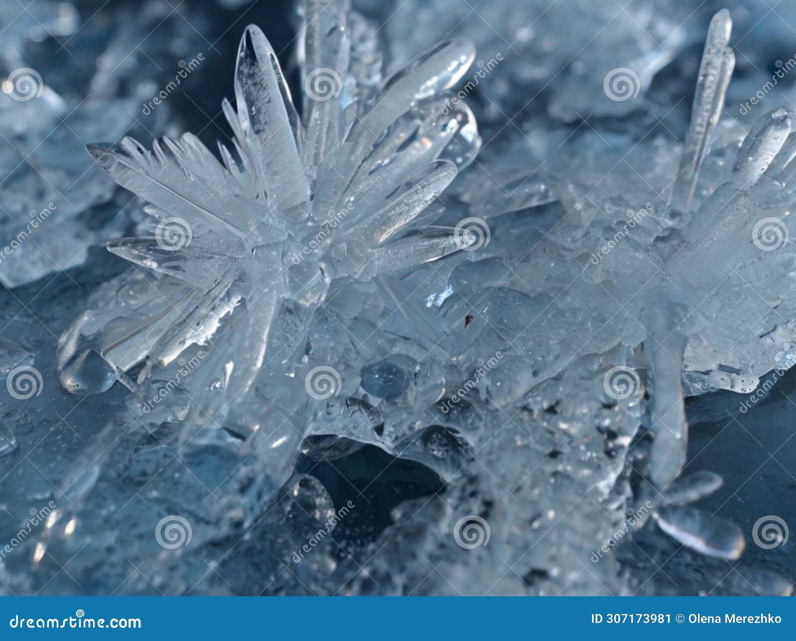 Texture of an Icy Surface with Various Ice Crystals Stock Illustration ...