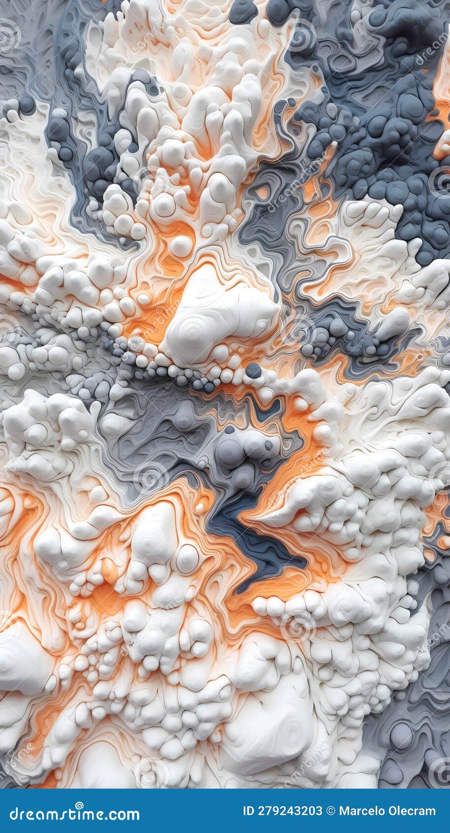 Illustration Of A Amorphous Cells Structure Black And White Layered ...