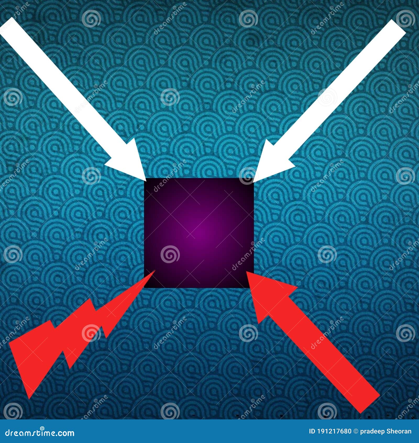 Texture Image of Two White Arrows and One Red Arrow with Rectangular ...