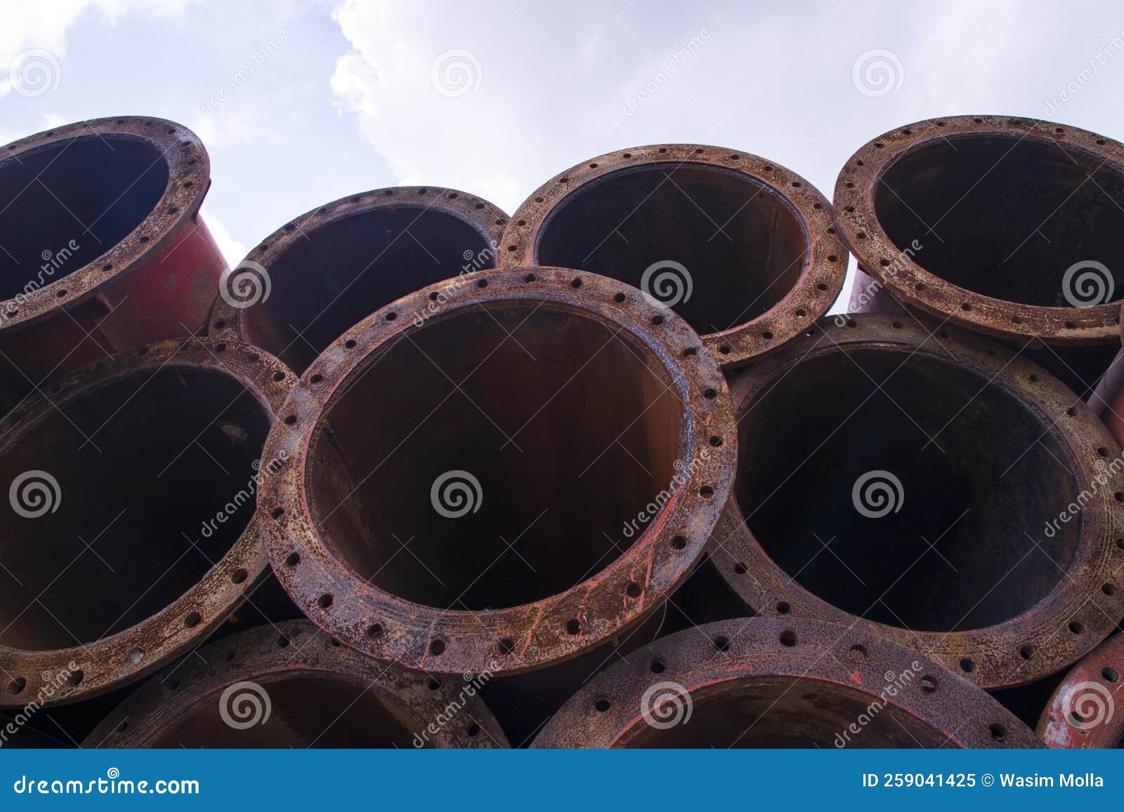 A Texture Industrial Background of Rusty Iron Pipes Stack Stock Image ...