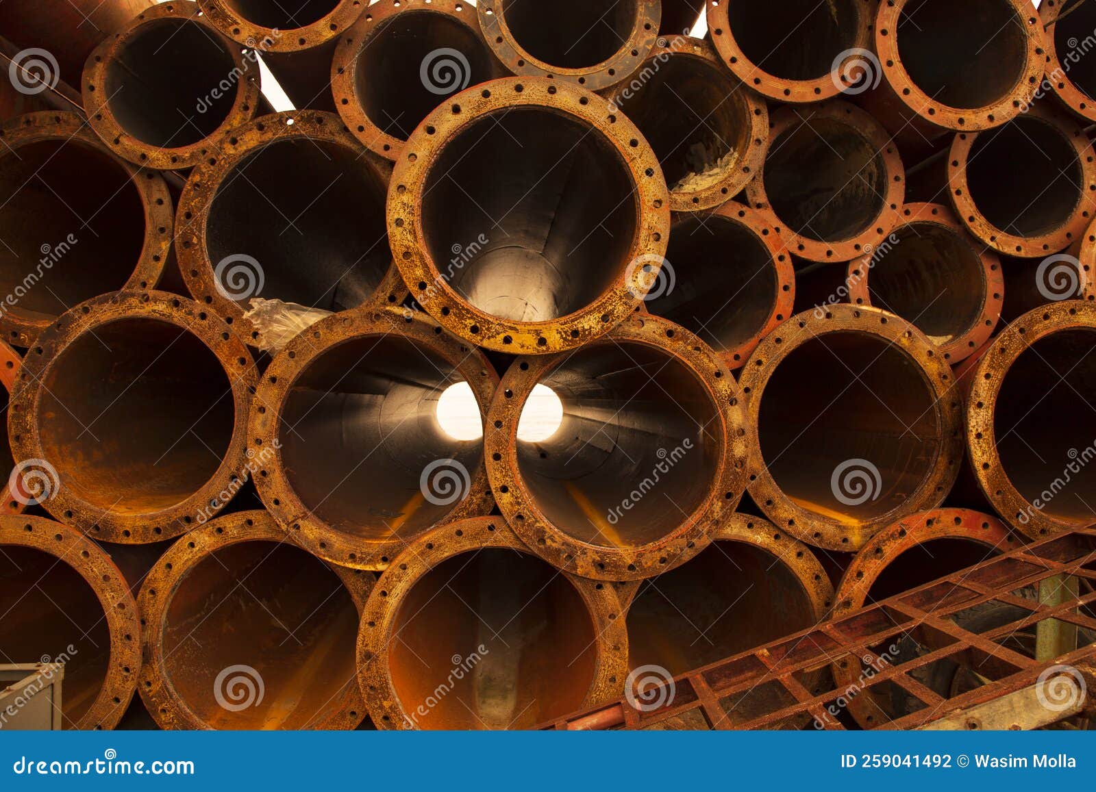 A Texture Industrial Background of Rusty Iron Pipes Stack Stock Photo ...