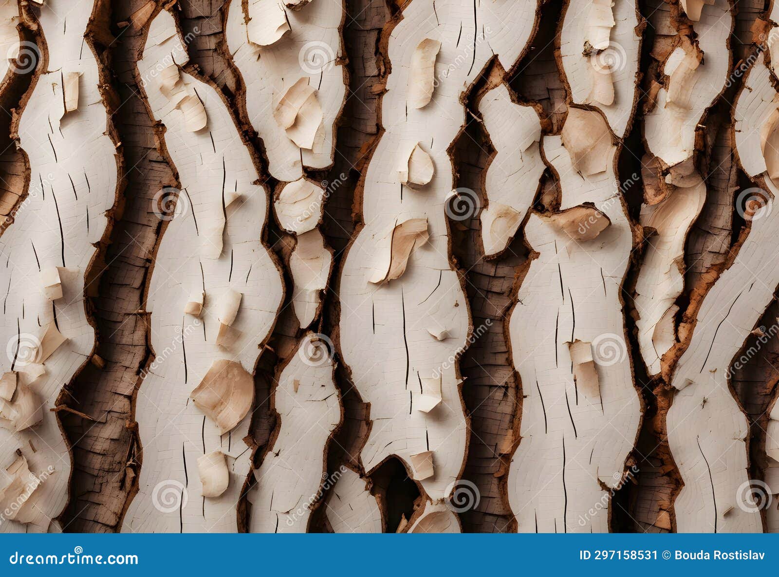 The Texture of the Inner Side of a Birch Tree Bark. Background Image ...