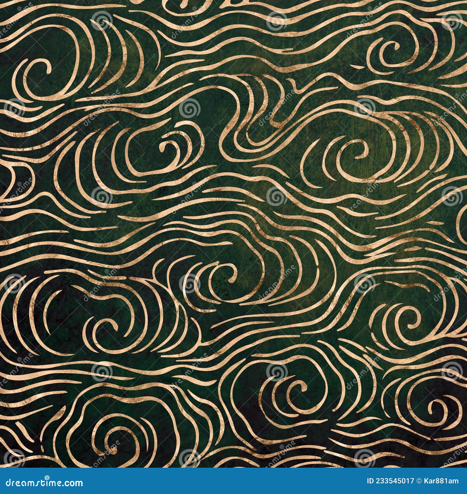 Texture Japanese Waves, Seas of Green, High Quality Stock Illustration ...