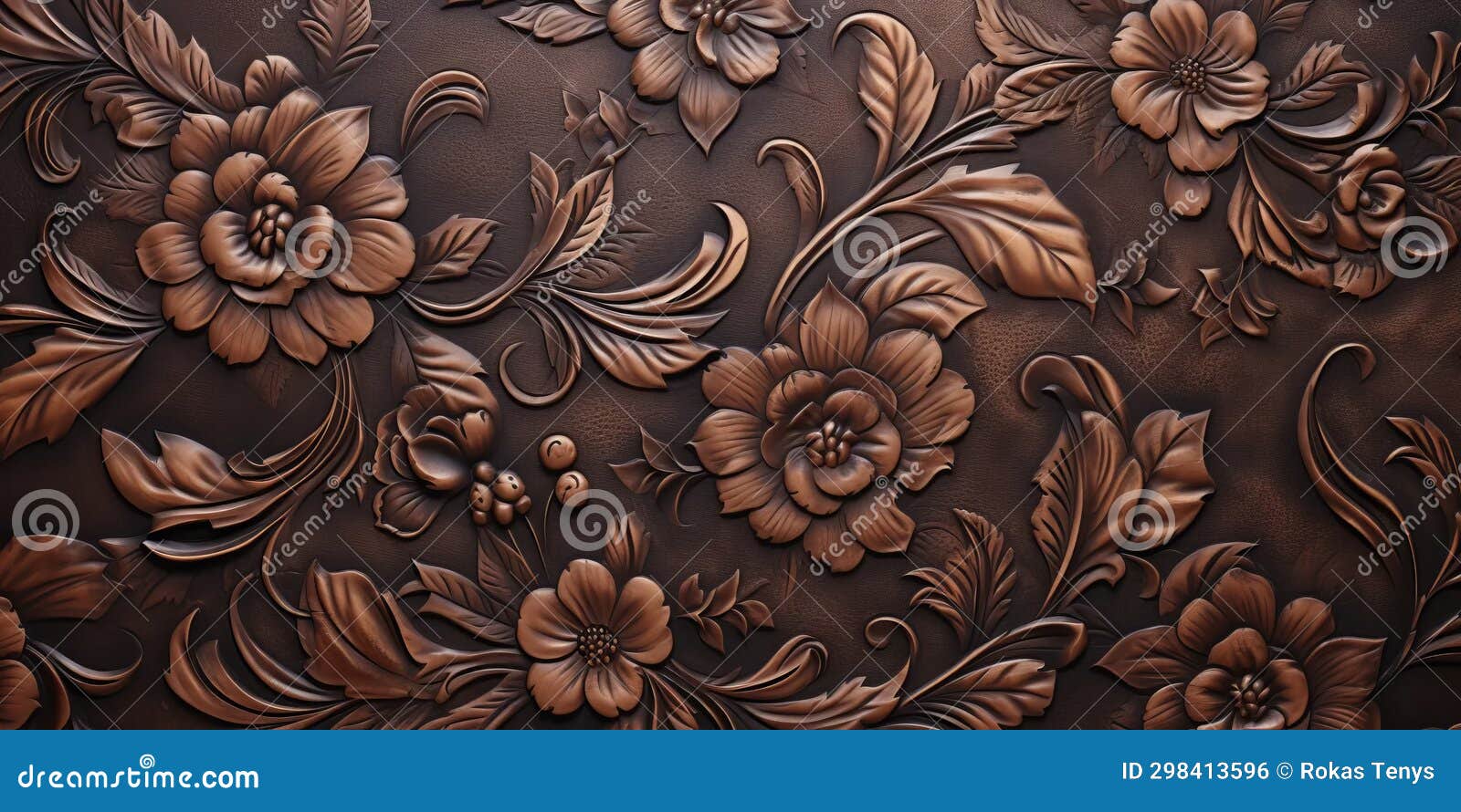 Texture of Leather with Embossed Floral Patterns Stock Illustration ...