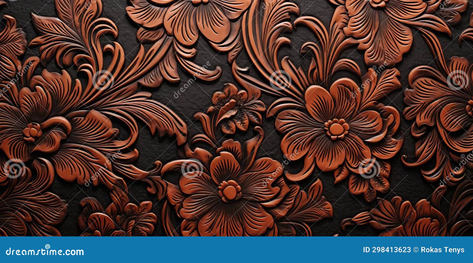 Texture of Leather with Embossed Floral Patterns Stock Illustration ...
