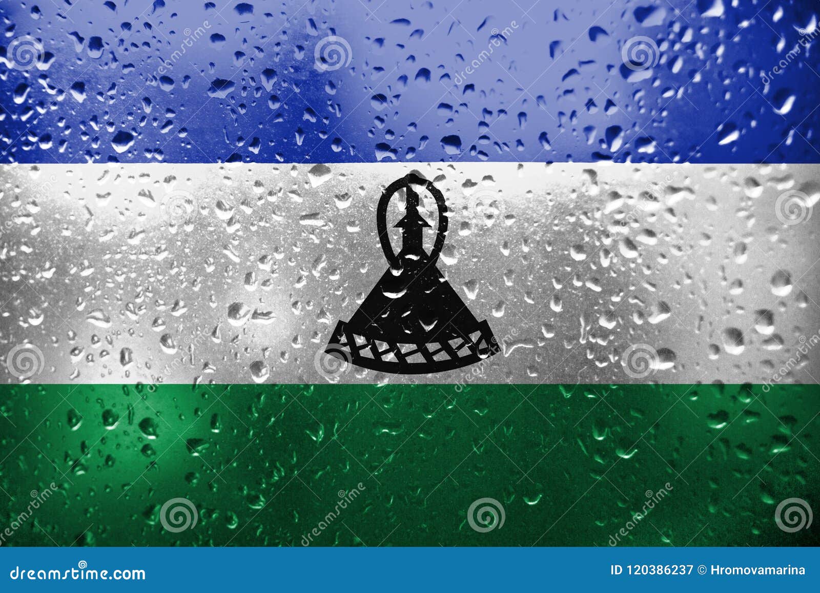 Flag of Lesotho stock image. Image of spray, sign, patriotism - 120386237