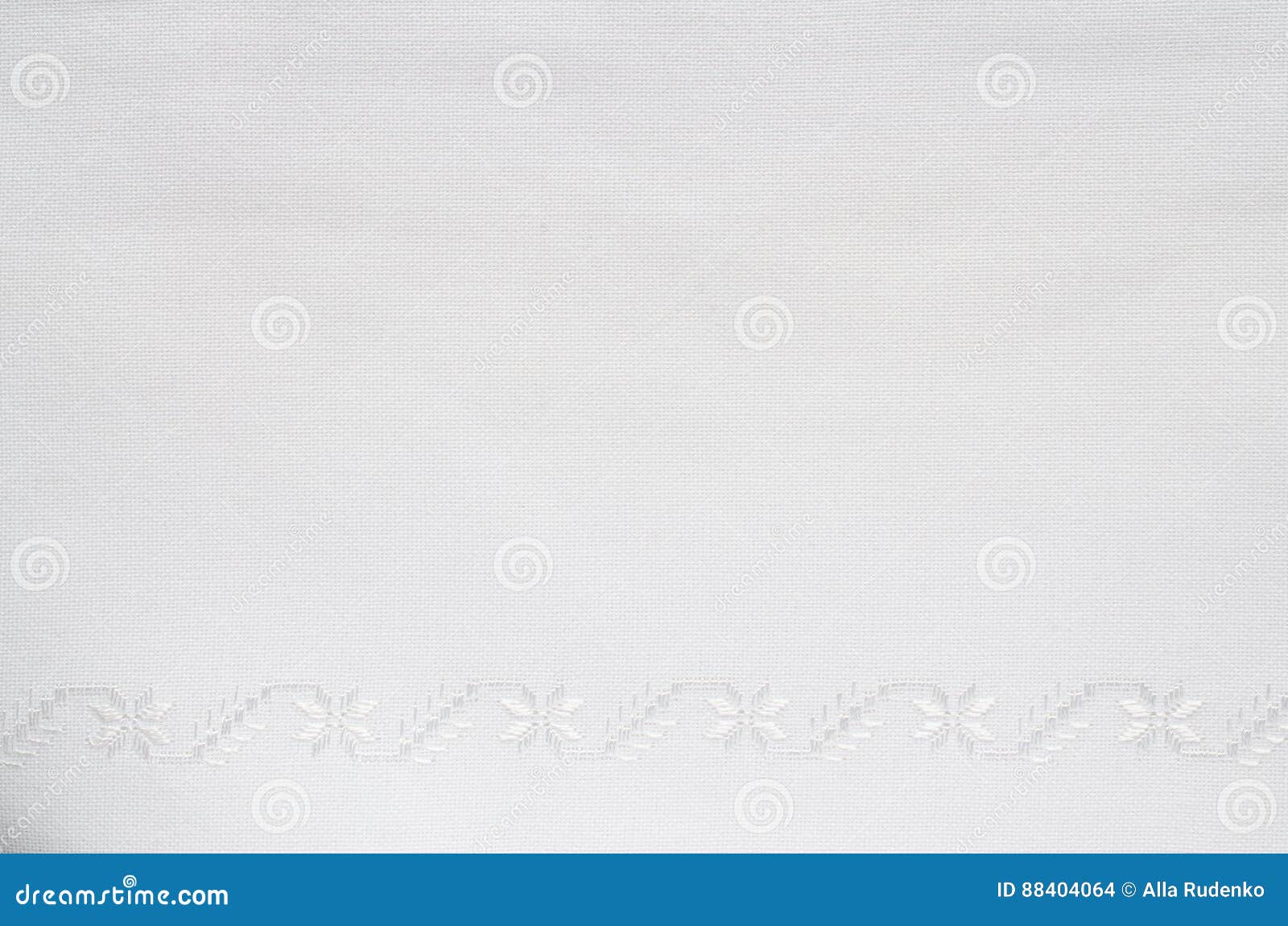 Texture of Linen Fabric with White Silk Embroidery Stock Photo - Image ...
