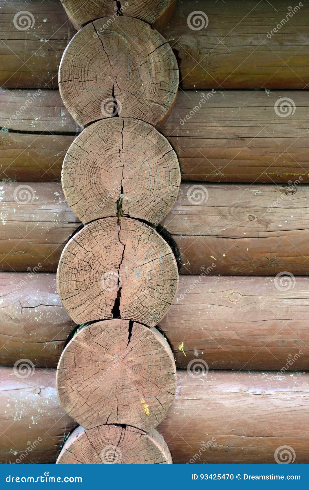 Texture of a log wall stock photo. Image of wall, timber - 93425470