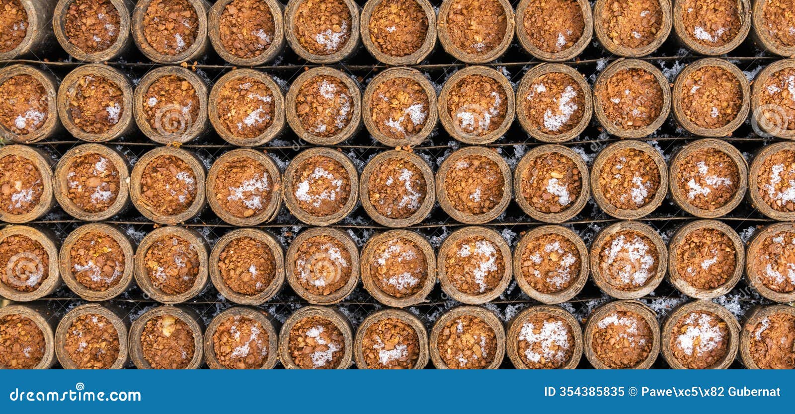 Texture Made of Cardboard Tubes Filled with Brown Material and ...