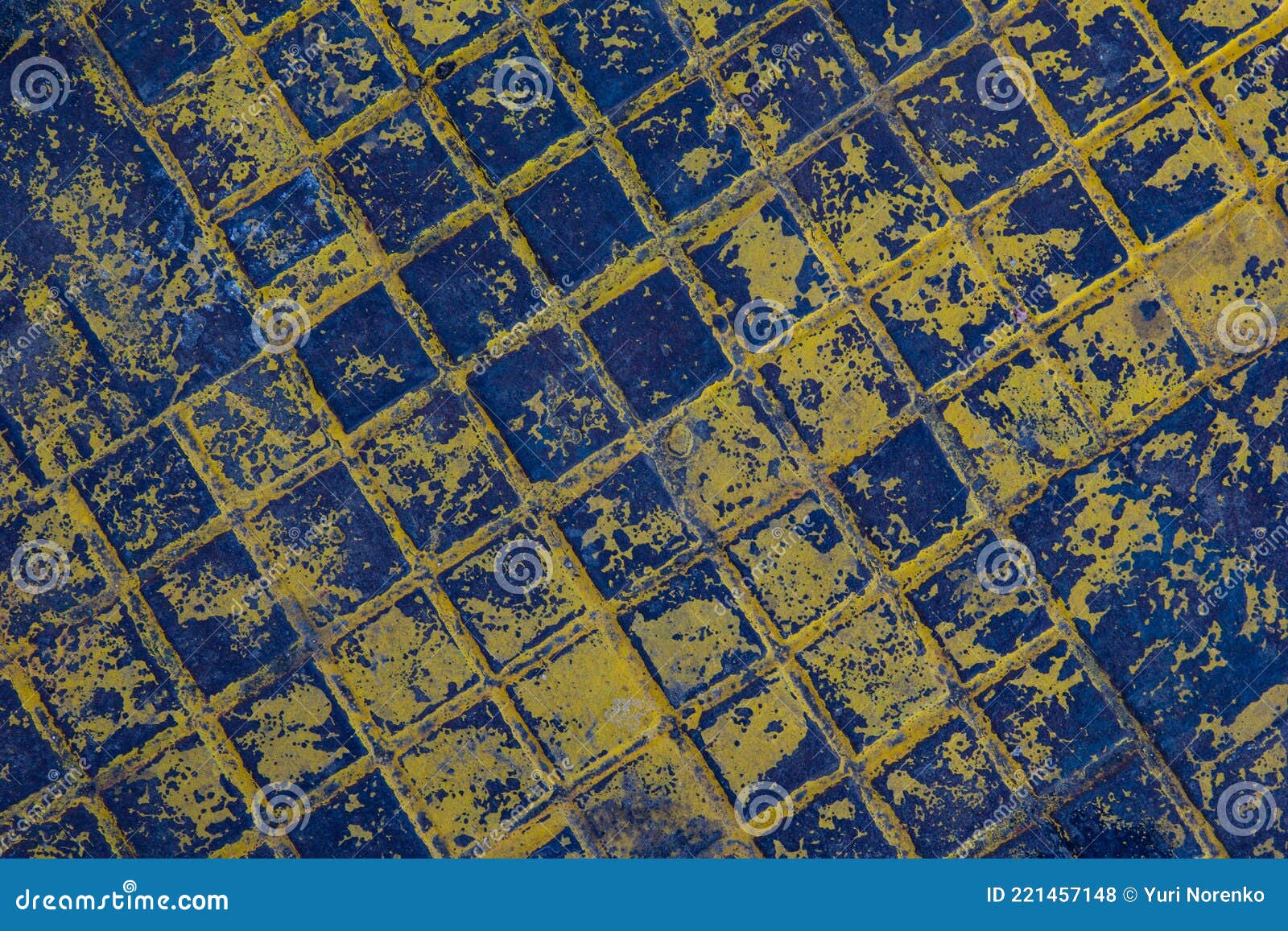 The Texture of a Manhole Cover Drenched in Yellow Paint Stock Photo ...