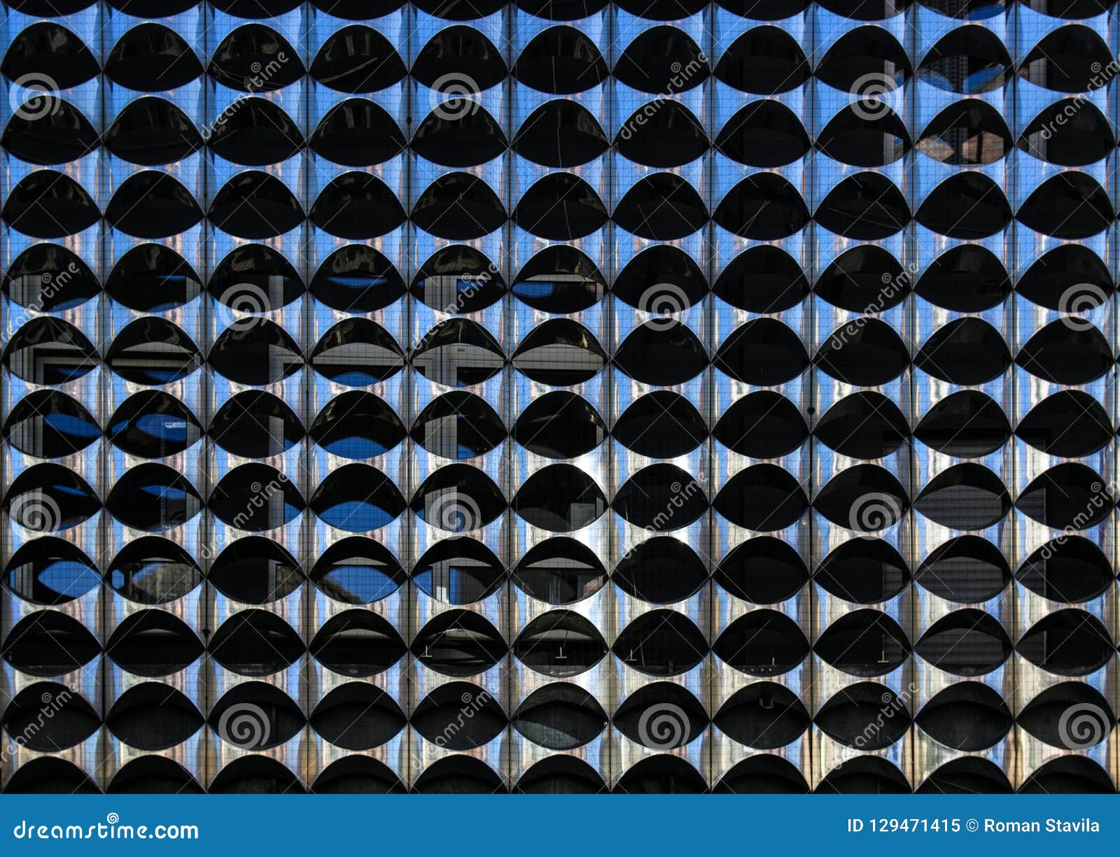 The Texture of the Metal Facade of the Building. Stock Image - Image of ...