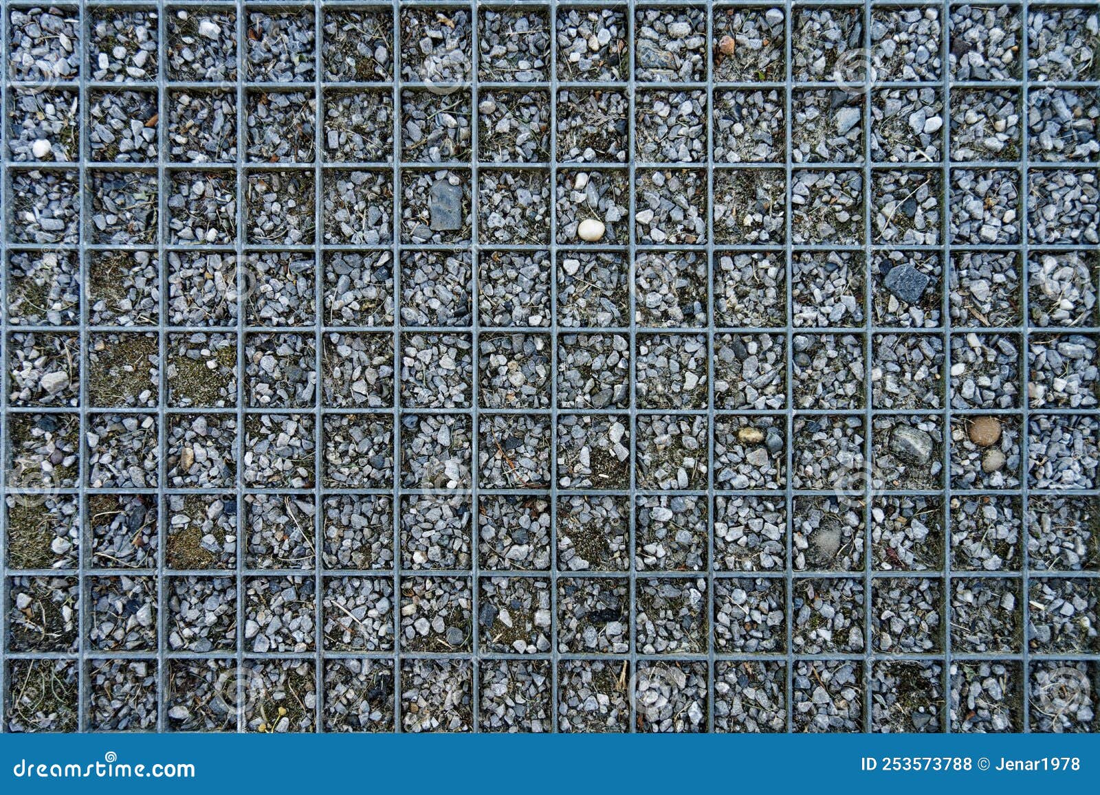 Texture of Metal Grid with Gray Split Stones and Some Dry Moss in it ...