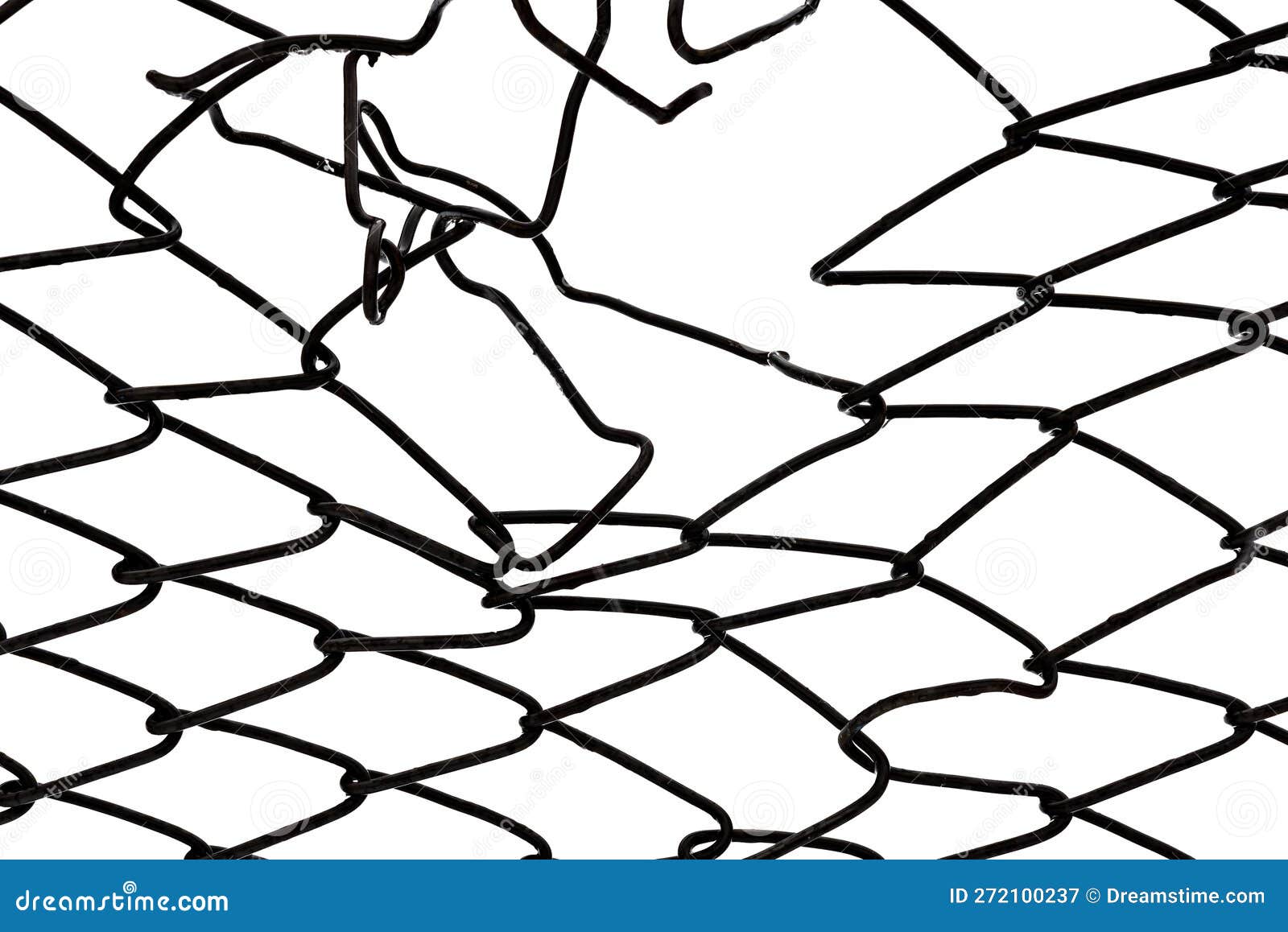 The Texture of the Metal Mesh. Torn, Destroyed, Broken Metal Mesh on a ...