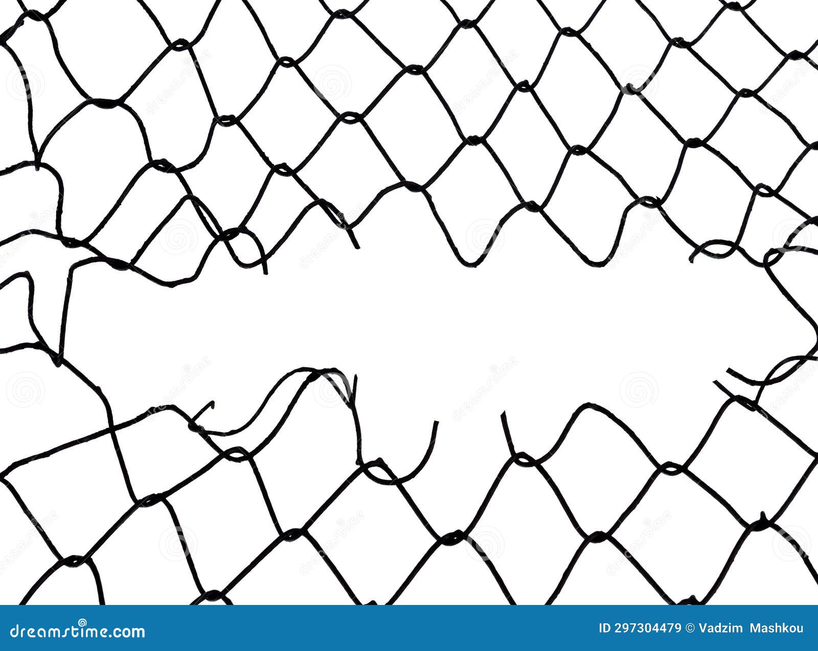 The Texture of the Metal Mesh. Torn, Destroyed, Broken Metal Mesh on a ...