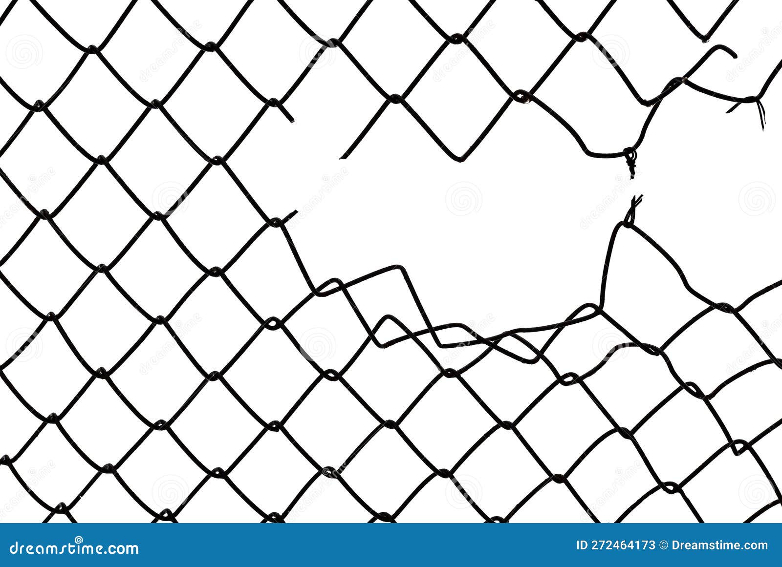 The Texture of the Metal Mesh. Torn, Destroyed, Broken Metal Mesh on a ...