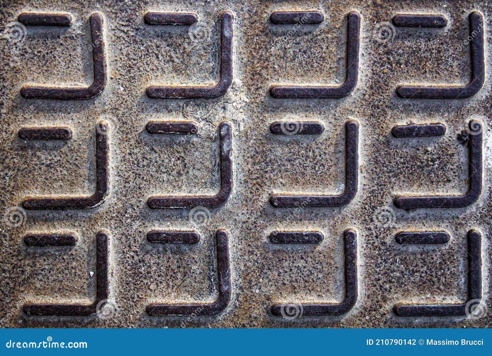 Texture of Metal Plate with Embossed Square Patterns Stock Photo ...