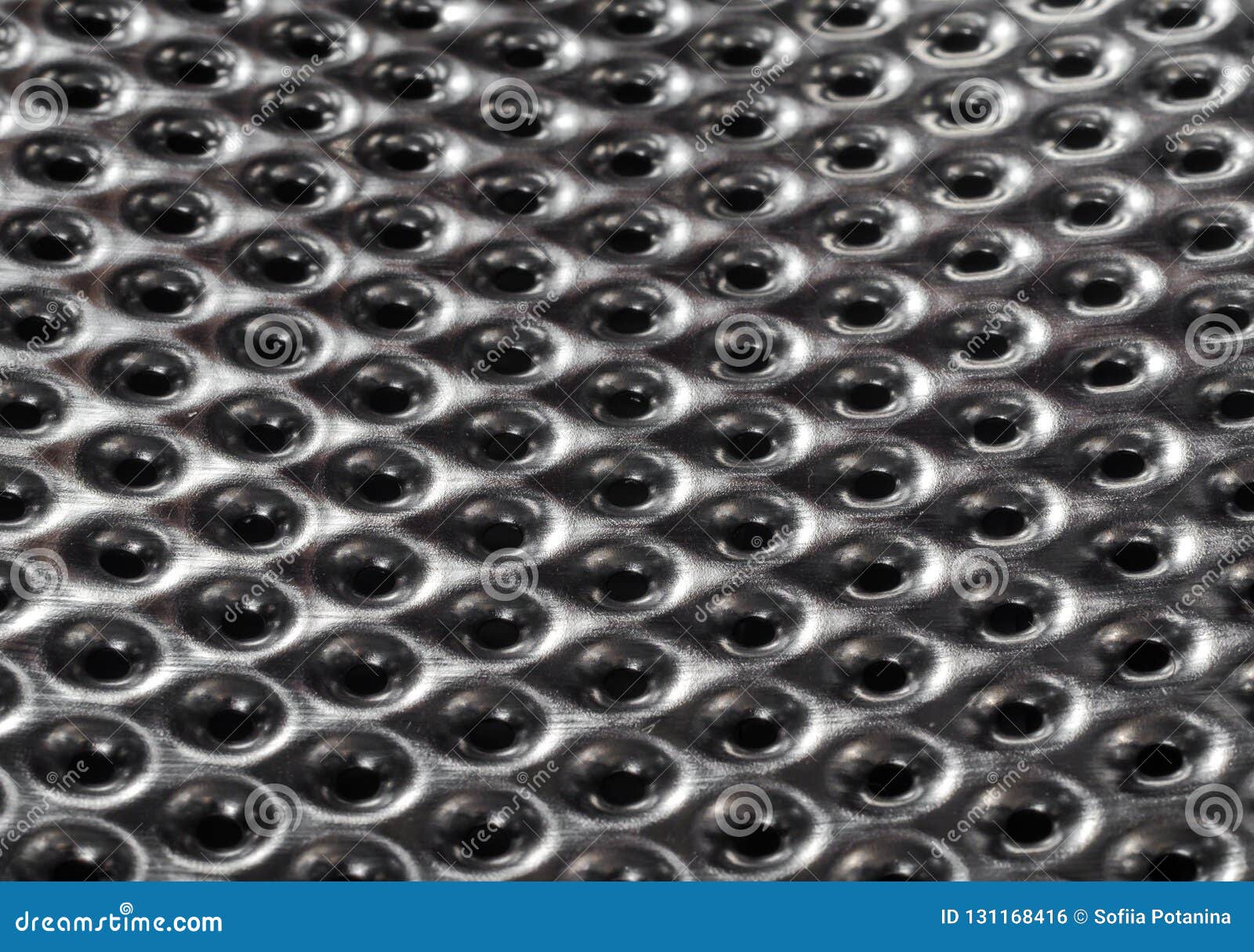 Texture Metal Surface with a Round Perforation Macro Closeup Stock ...