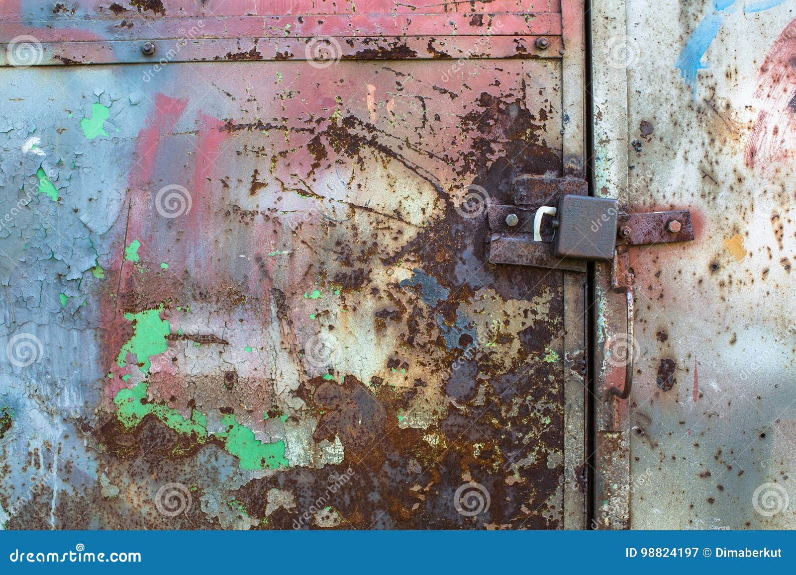 Texture Metal Walls and Doors with Rust and Paint. Abstract. Stock ...