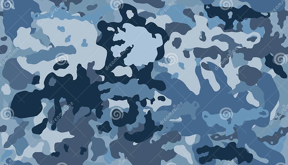 Texture Military Blue Camouflage Stock Vector - Illustration of navy ...