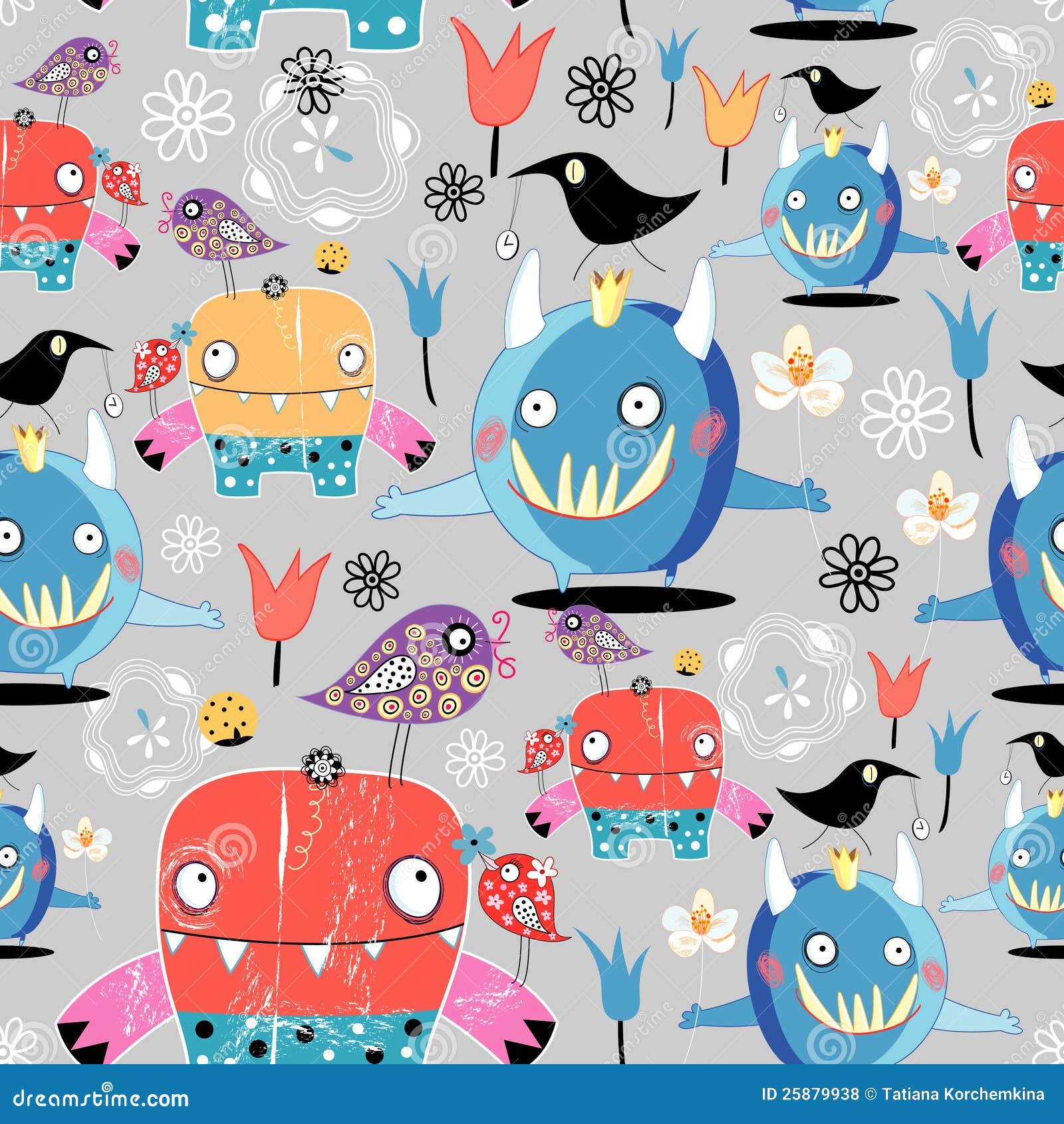 Texture of monsters funny stock vector. Illustration of wallpaper ...