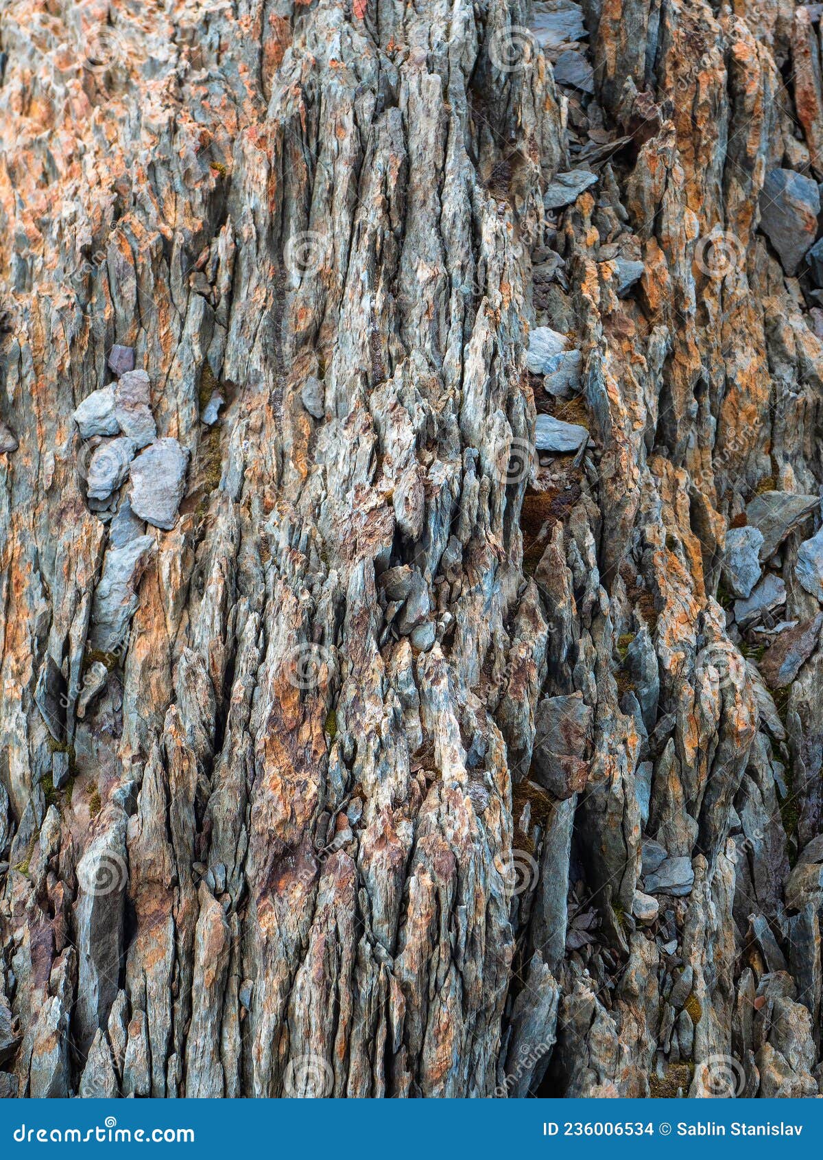 Texture of Mountains. Cross Section of Rocks. Geological Vertical ...