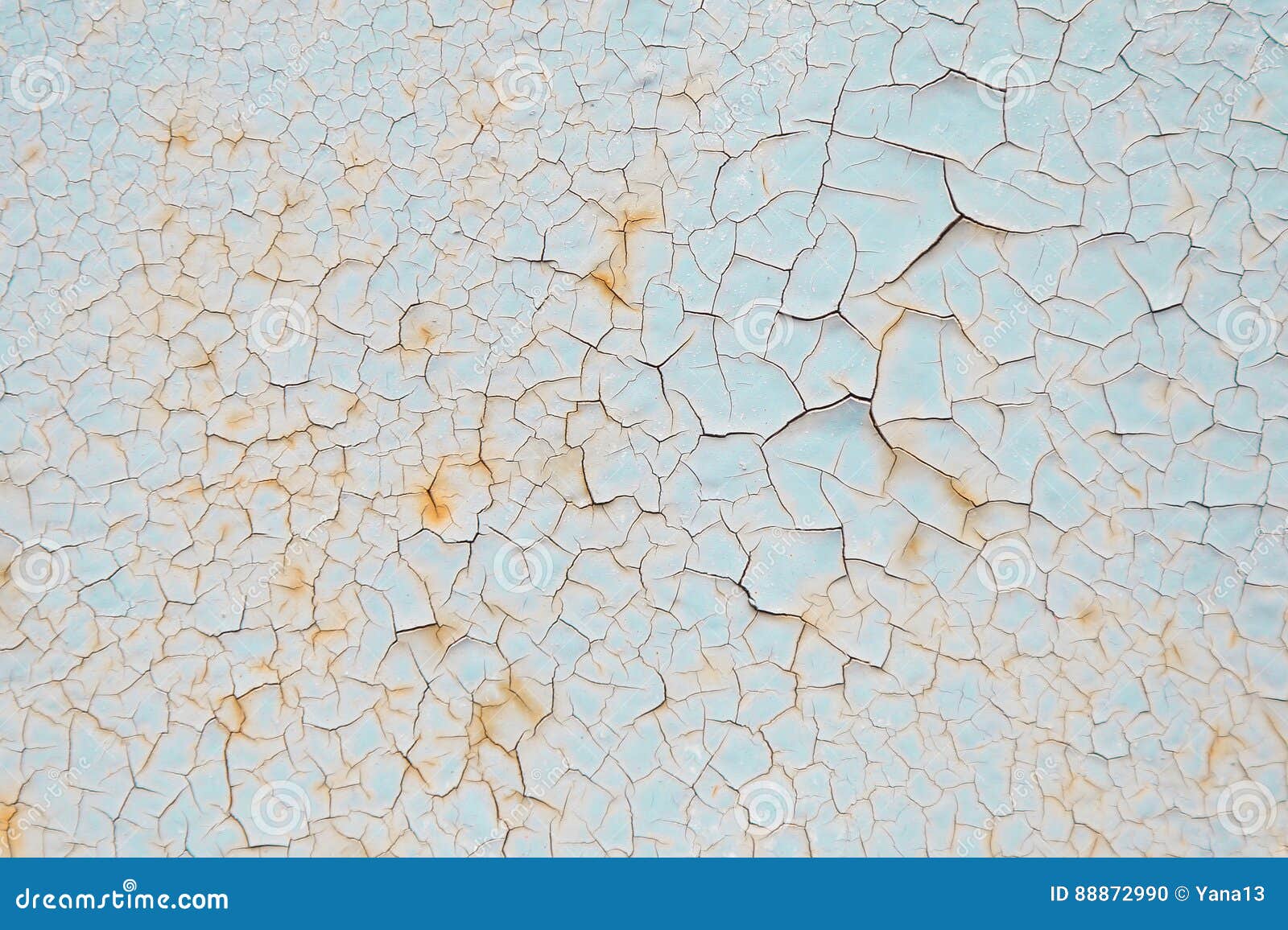 Texture Much Cracked Blue Paint with Rust Stock Photo - Image of aged ...