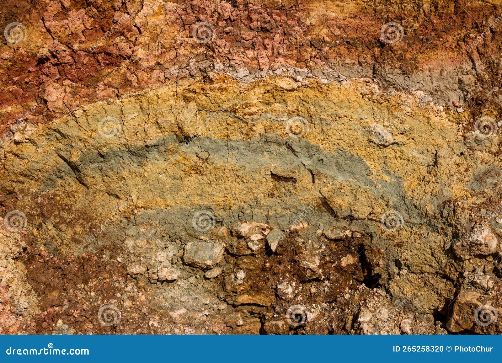 Texture of Multi-colored Layers of Clay Coming Out in Nature Stock ...