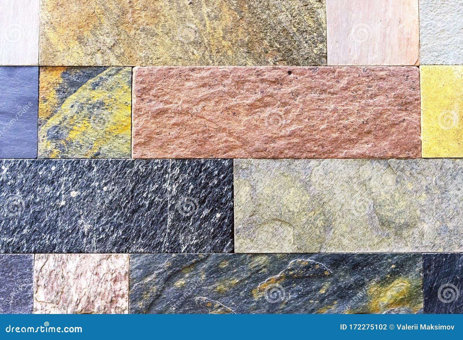 Texture of Multi-colored Quartz Stone. Blocks from of Natural Stone ...