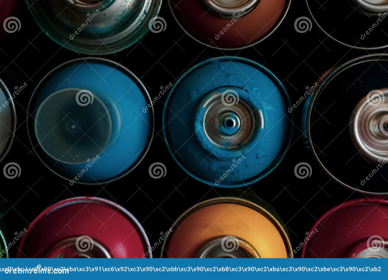 Texture of Multi-colored Spray Cans with Paint for Graffiti Stock Photo ...