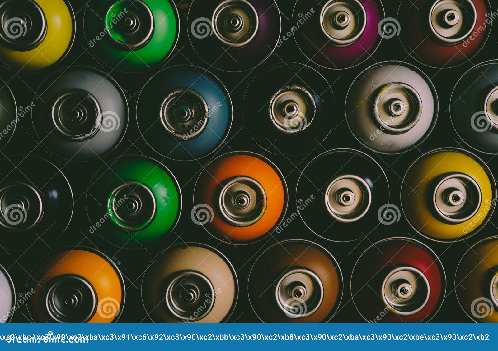 Texture of Multi-colored Spray Cans with Paint for Graffiti Stock Image ...