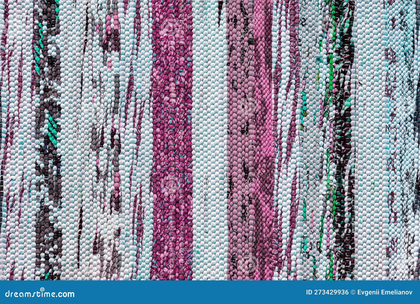 Texture of a Multi-colored Wicker Floor Carpet Close-up. Abstract ...