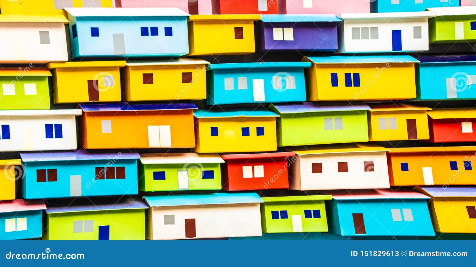 The Texture of the Multicolor Houses Bright Buildings. Stock Image ...