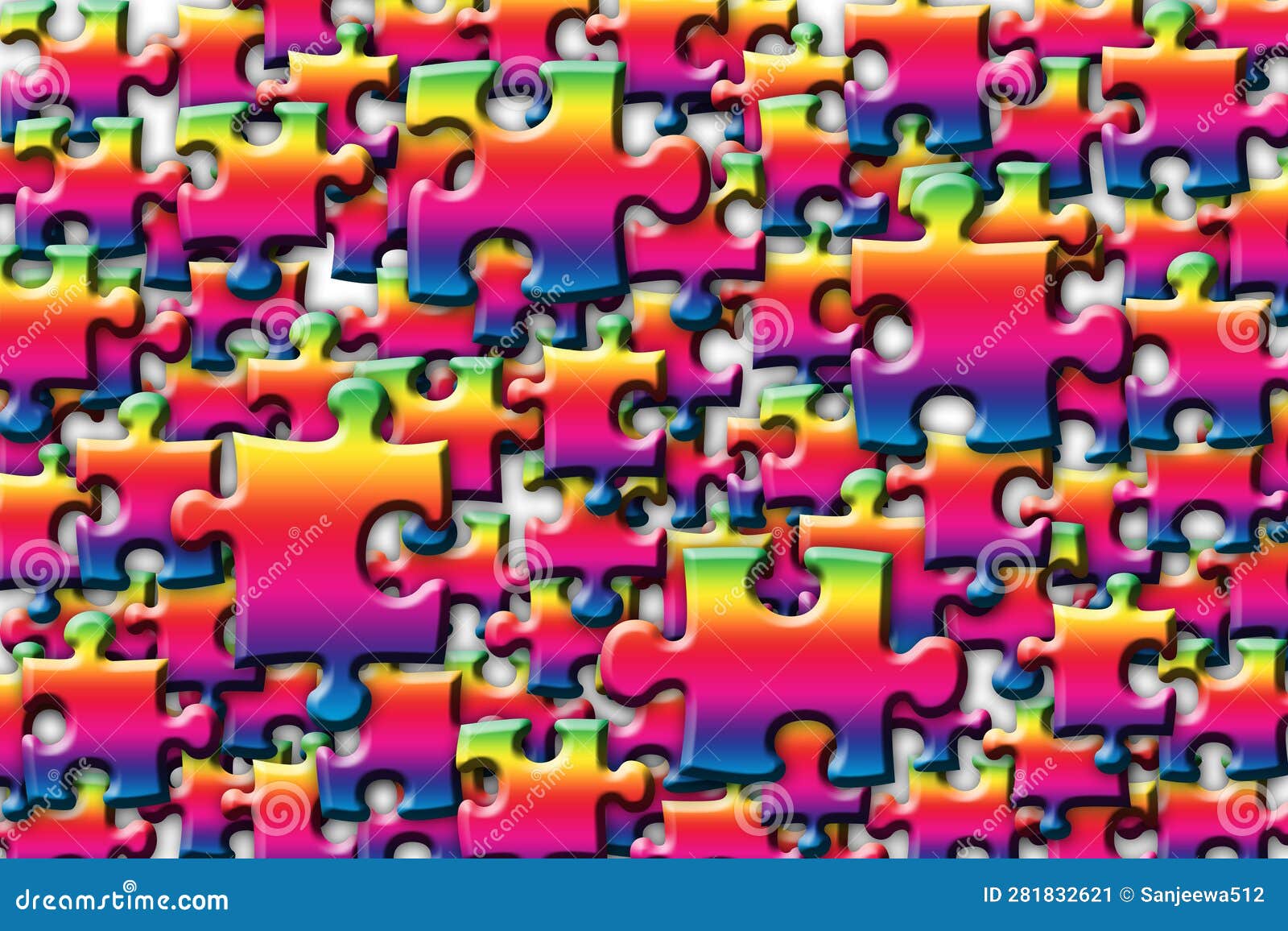 Texture of Multicolored Puzzle Pieces. Abstract Background Stock ...