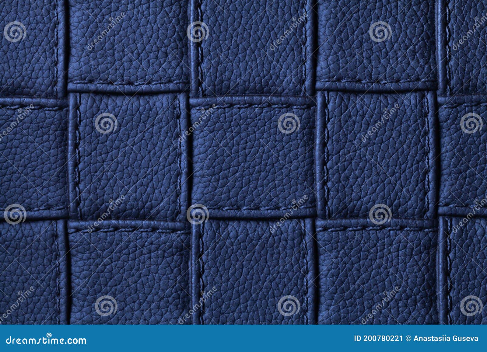 Texture of Navy Blue Leather Background with Square Pattern and Stitch ...