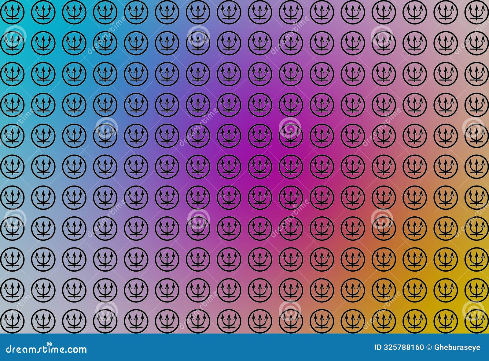 Texture With Neptune Planet Symbol In Circle, Eccentric Background ...