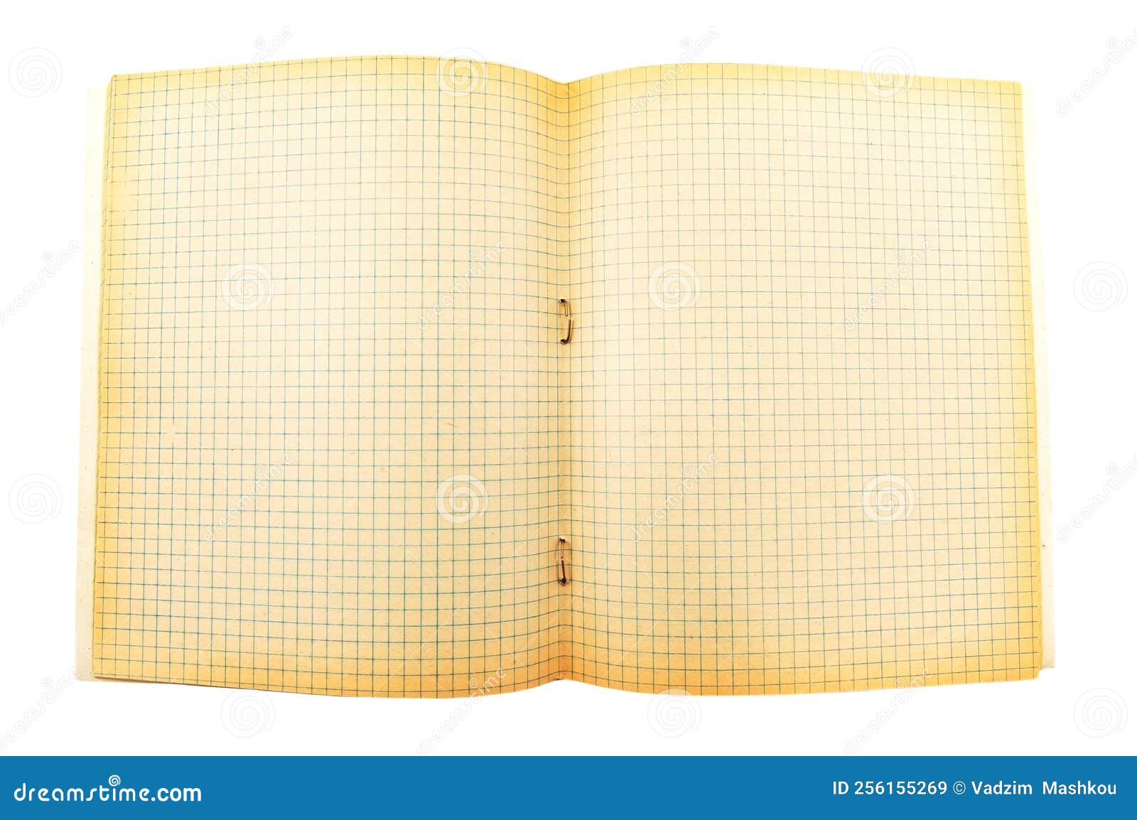 The Texture of the Notebook in a Cage. Opened School Notebook Stock ...