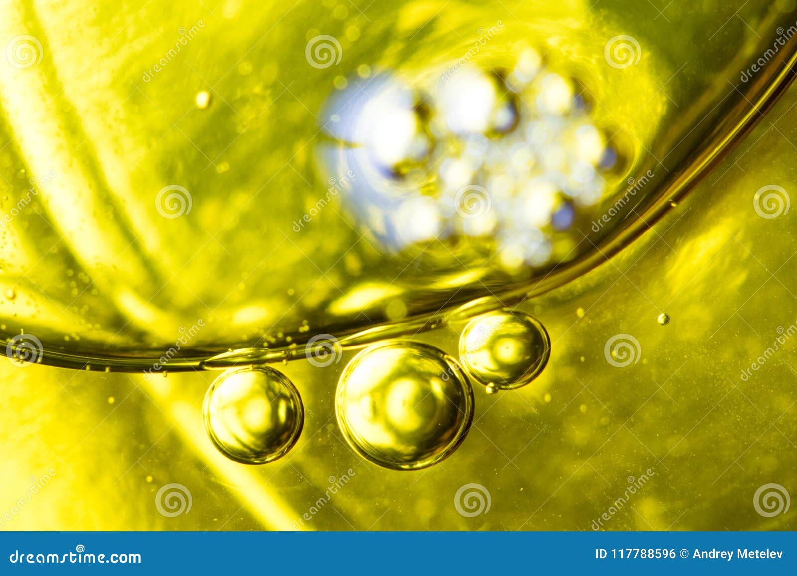 Texture of Oil on the Water Surface, Smooth Bubbles Stock Photo - Image ...