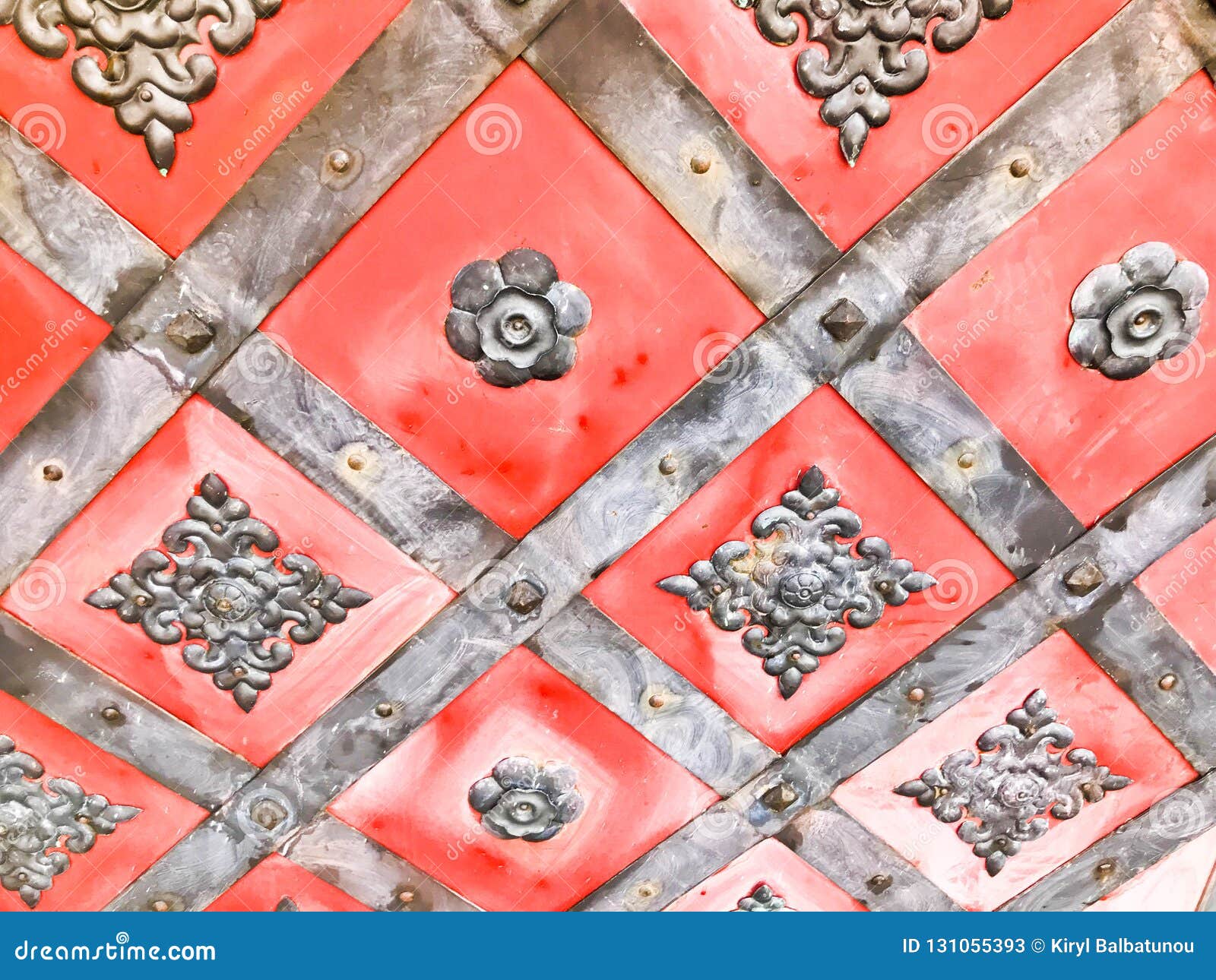 Texture Of An Old Ancient Medieval Red Antique Sturdy Iron Metal Door ...