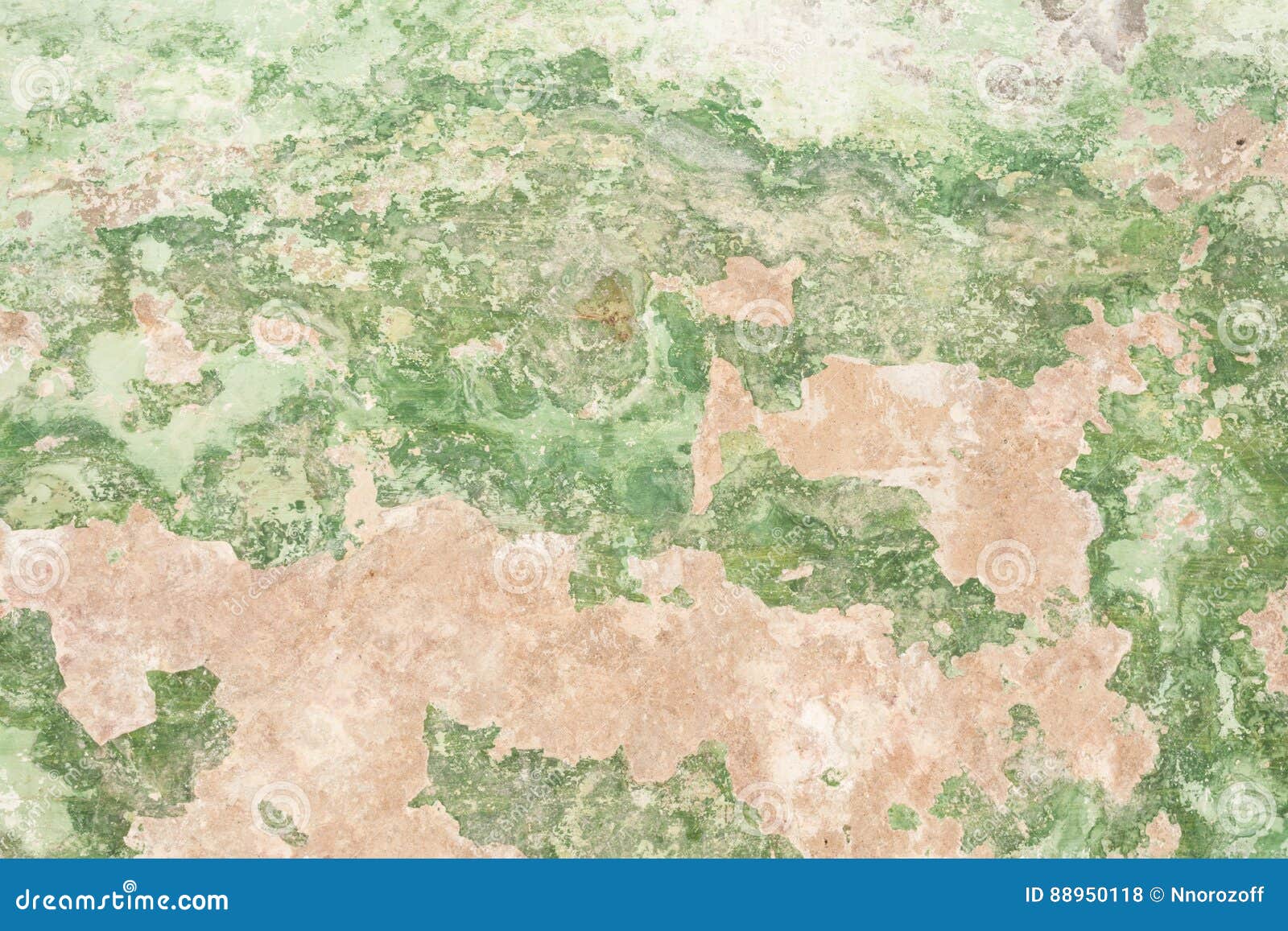 The Texture of the Old Antique Wall is Green, There are Fractures of ...