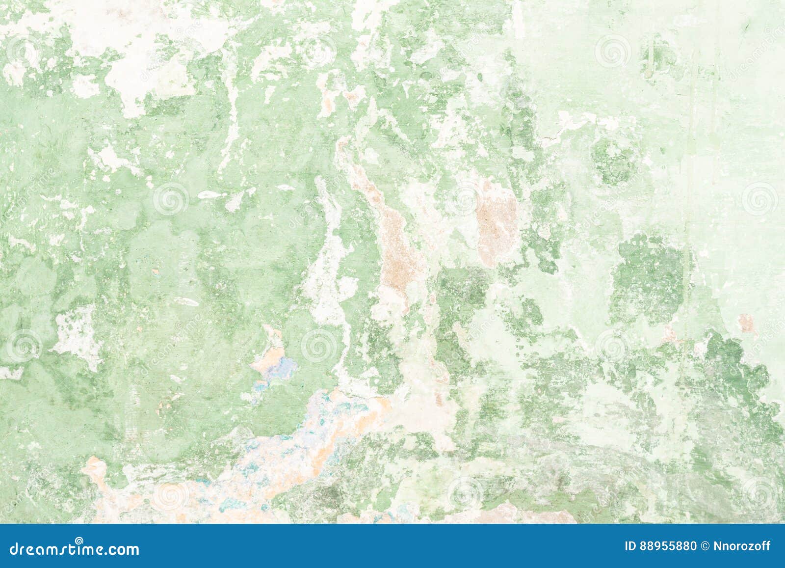 The Texture of the Old Antique Wall is Green, There are Fractures of ...