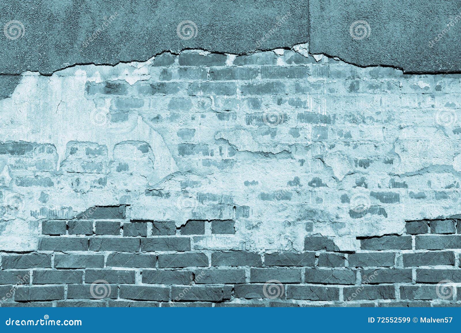 Old Wall Of Destroyed House. Old Powder Wall With Walled Window And ...
